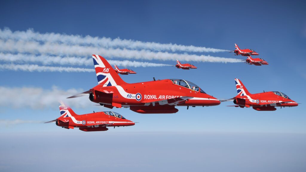 Διέλευση των Red Arrows της RAF ...Κατά την 84ης Επετείου της Μάχης της ...